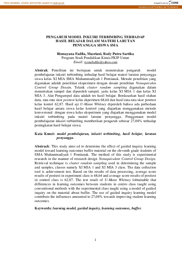 (PDF) Pengaruh Model Inkuiri Terbimbing Terhadap Hasil Belajar Dalam Materi Larutan Penyangga ...