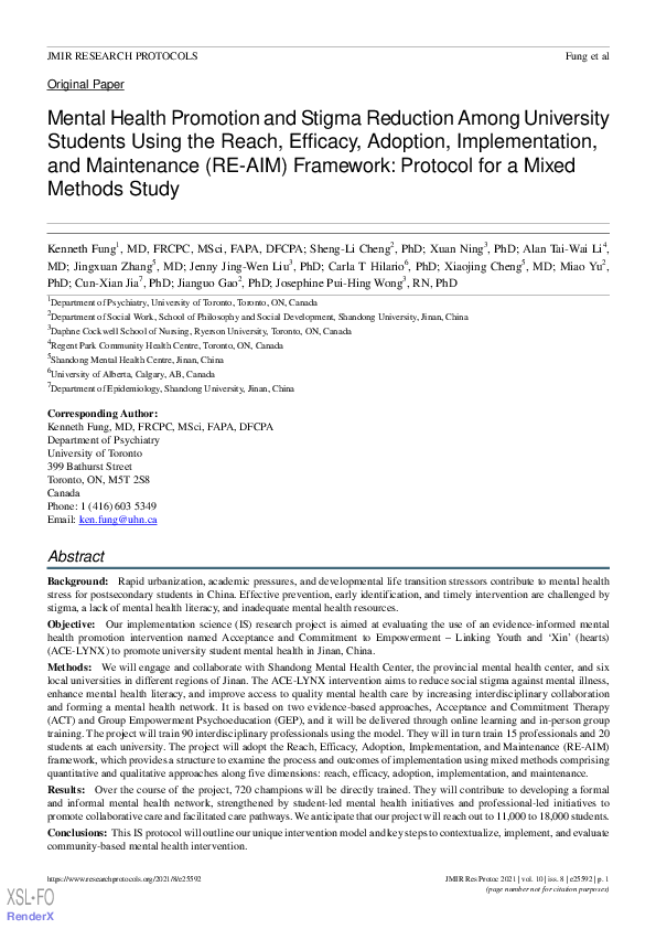 (PDF) Study Protocol: Mental Health Promotion and Stigma Reduction Among University Students in ...