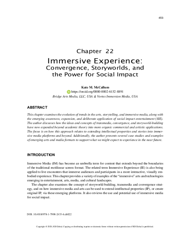 (PDF) Immersive Experience