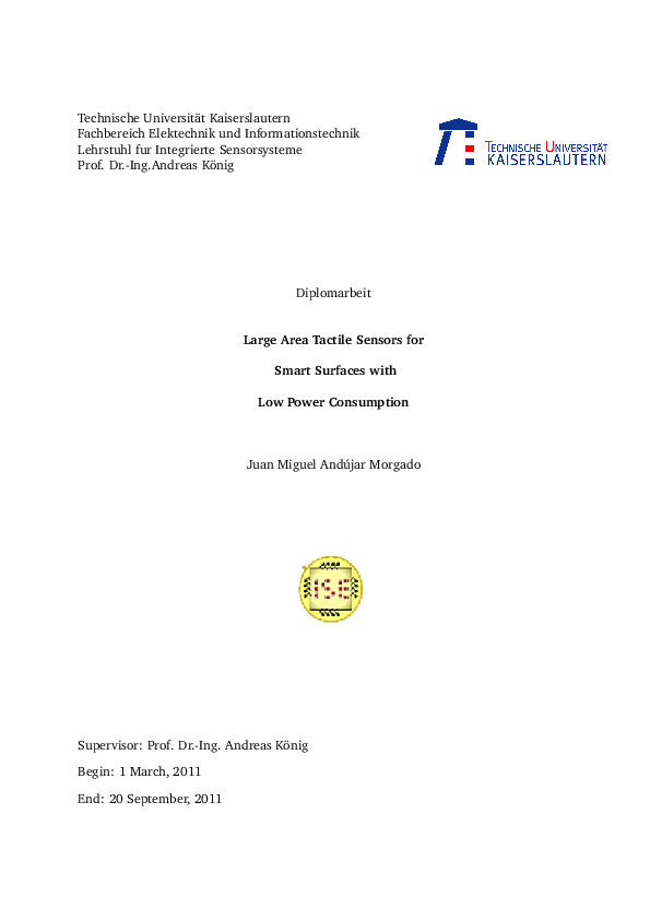 (PDF) Large area tactile sensors for smart surfaces with low power ...