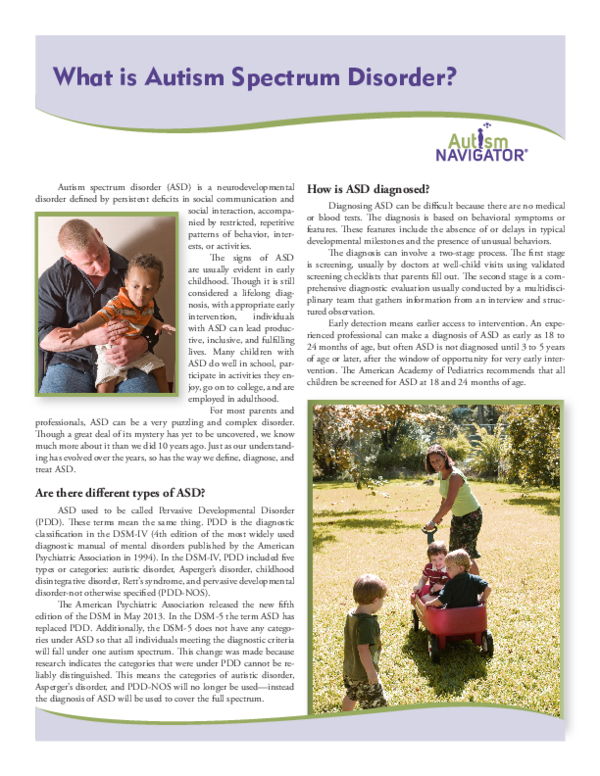 (PDF) Autism Spectrum Disorder