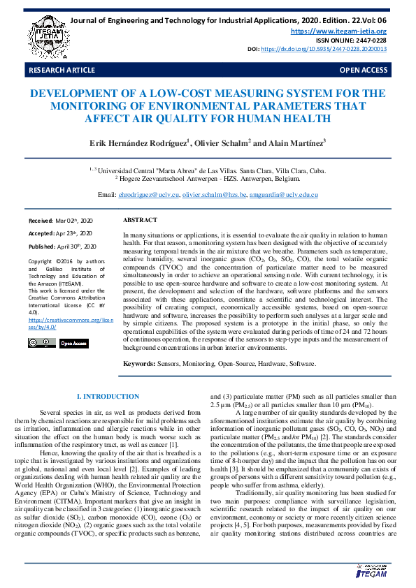 Pdf Low Cost Air Quality Monitoring System