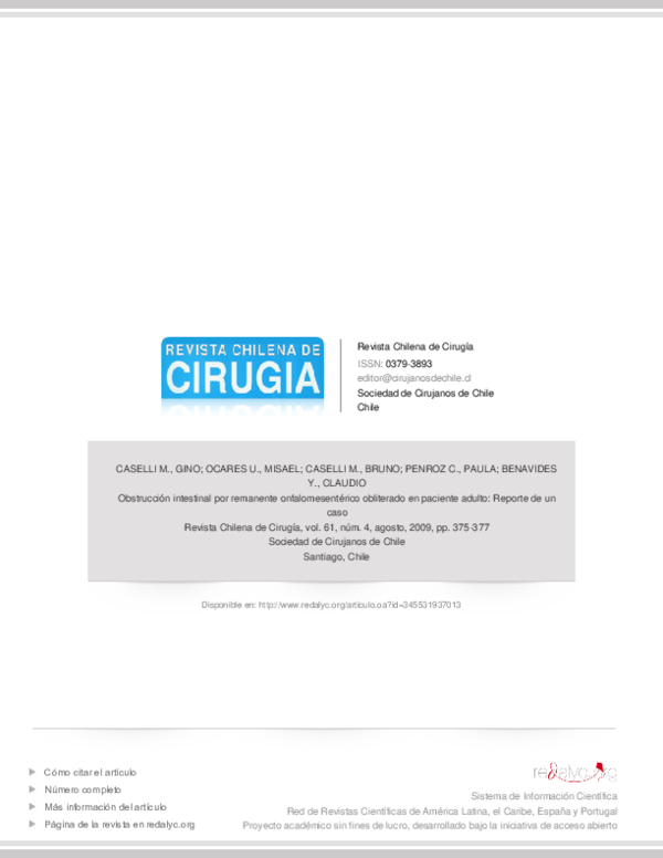 (PDF) Obstrucción intestinal por remanente onfalomesentérico obliterado ...