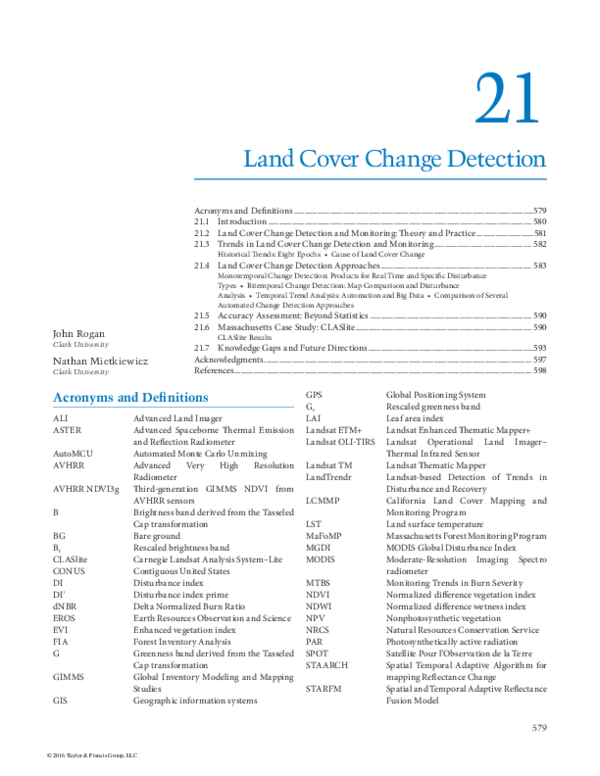 (PDF) Trends in Land Cover Change Detection