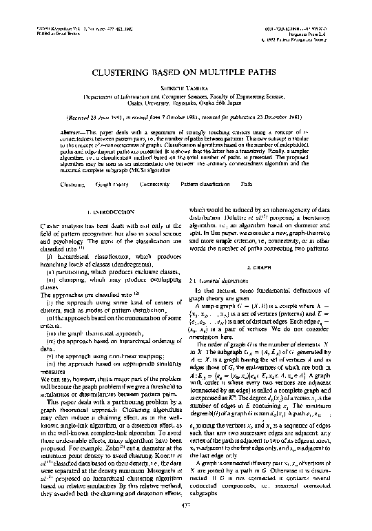 (PDF) Clustering based on multiple paths