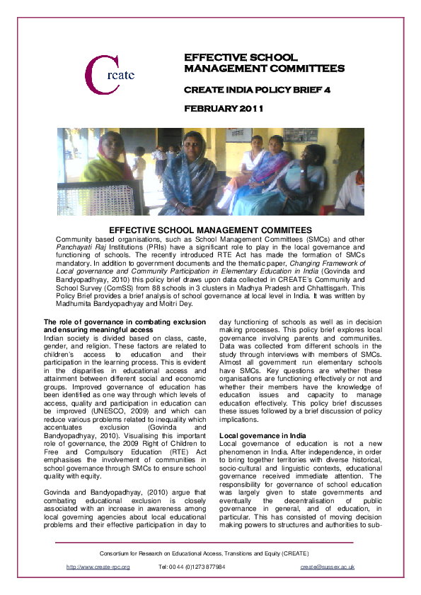(PDF) Effective school management committees