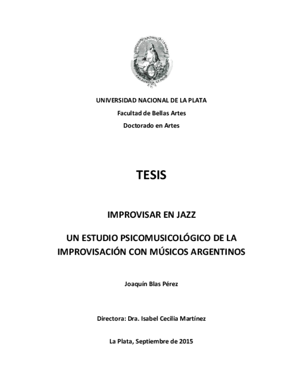 (PDF) Improvisar en jazz