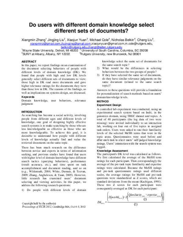 (PDF) Do users with different domain knowledge select different sets of ...
