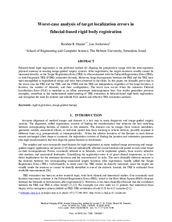 (PDF) Worst-case analysis of target localization errors in fiducial ...