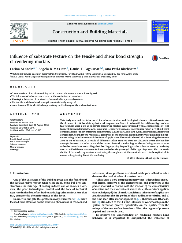 (PDF) Influence of substrate texture on the tensile and shear bond ...