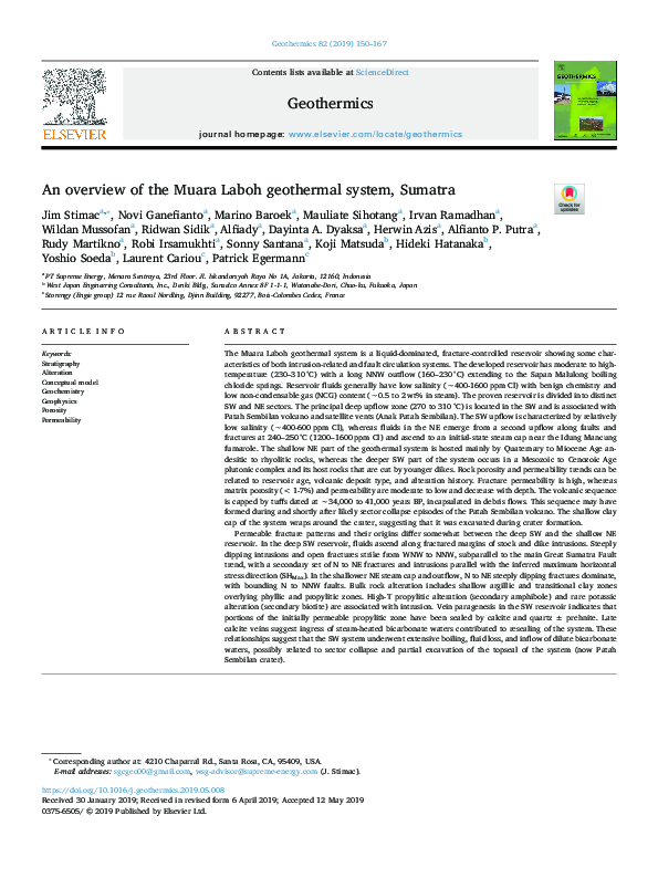 (PDF) An overview of the Muara Laboh geothermal system, Sumatra