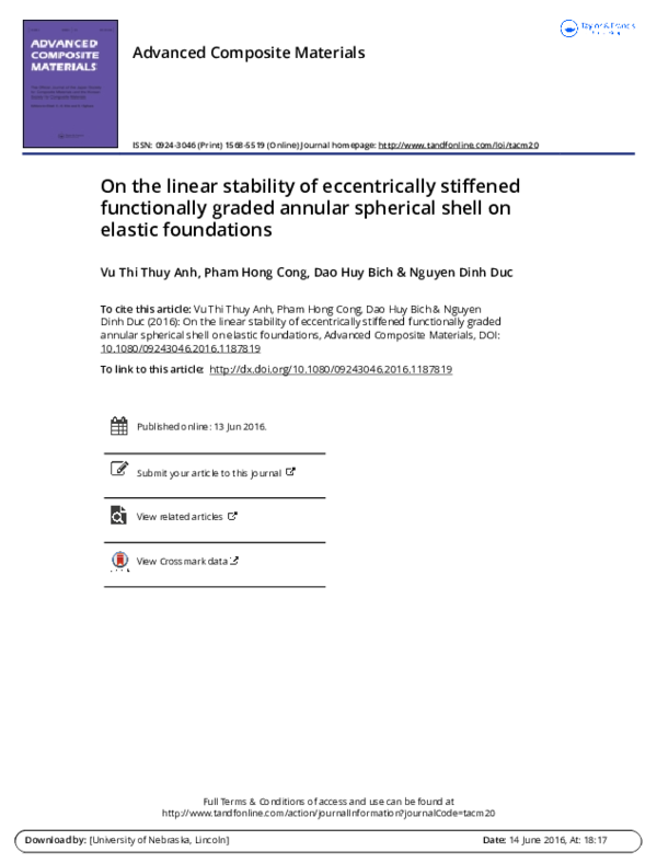 (PDF) On the linear stability of eccentrically stiffened functionally ...