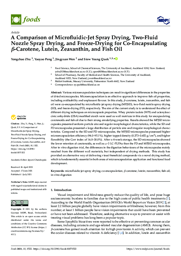 (PDF) A Comparison of Microfluidic-Jet Spray Drying, Two-Fluid Nozzle ...