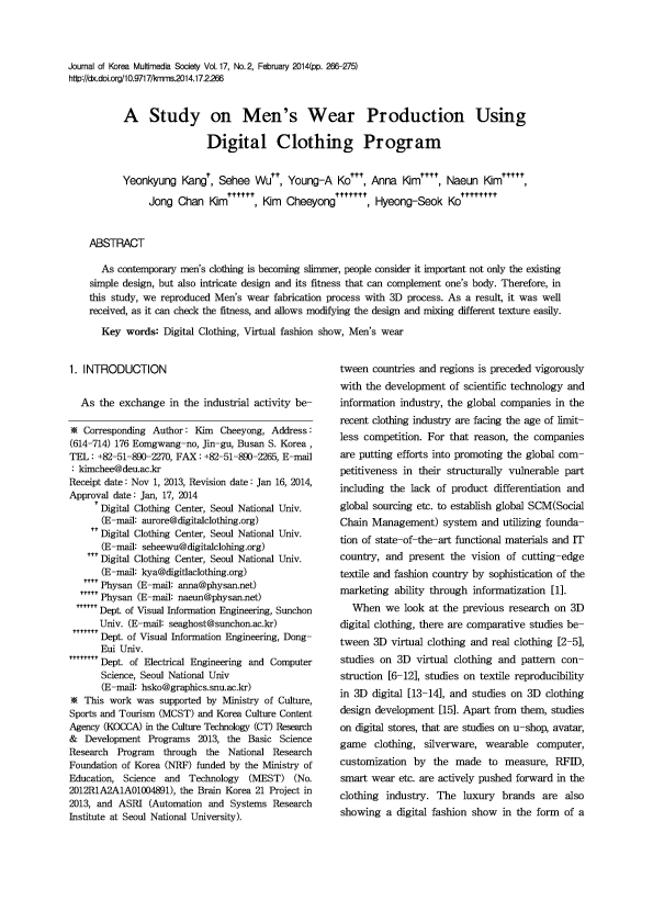 (PDF) A Study on Men's Wear Production Using Digital Clothing Program