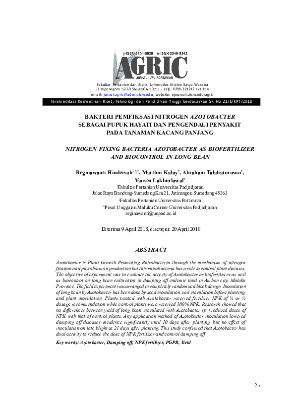 (PDF) Nitrogen Fixing Bacteria Azotobacter as Biofertilizer and ...