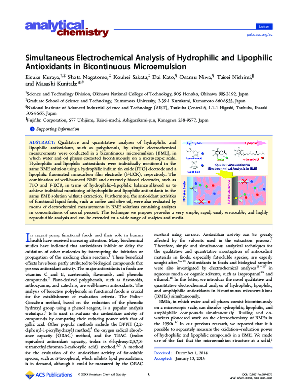 (PDF) Simultaneous Electrochemical Analysis of Hydrophilic and ...