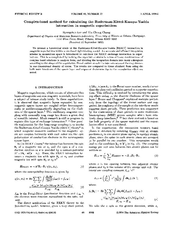 (PDF) Complex-band method for calculating the Ruderman-Kittel-Kasuya ...