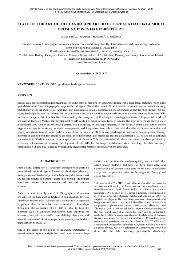 (PDF) State of the Art of the Landscape Architecture Spatial Data Model ...