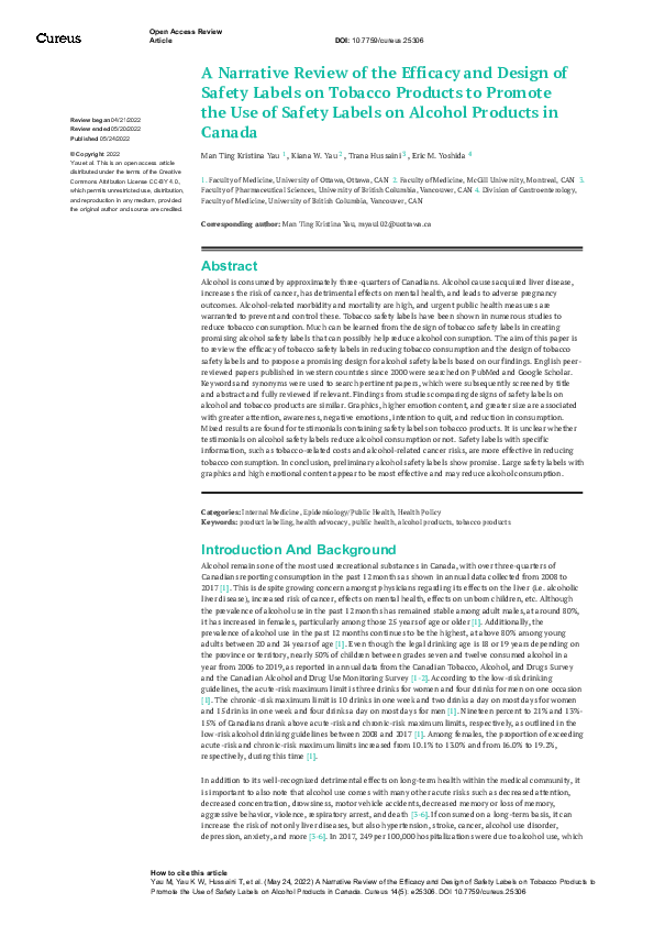 (PDF) A Narrative Review of the Efficacy and Design of Safety Labels on ...