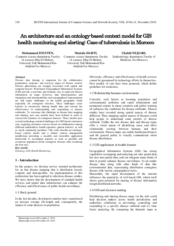 (PDF) An architecture and an ontology-based context model for GIS health monitoring and alerting ...