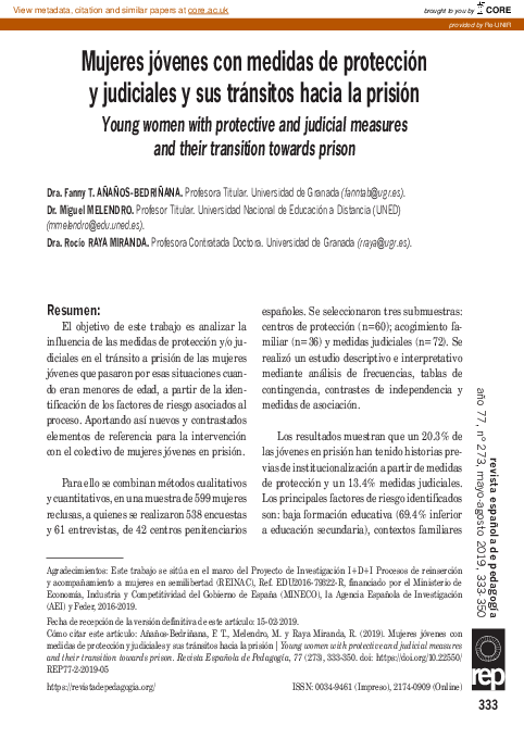 (PDF) Young women with protective and judicial measures and their ...