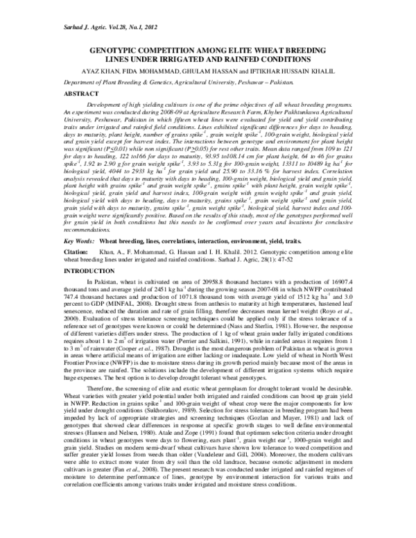 (PDF) Genotypic competition among elite wheat breeding lines under ...