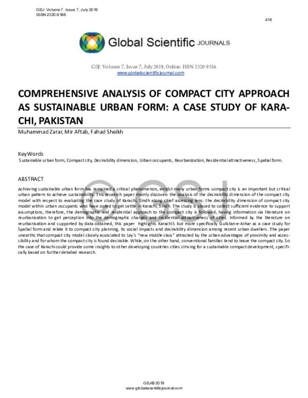 (PDF) Comprehensive Analysis of Compact City Approach as Sustainable ...