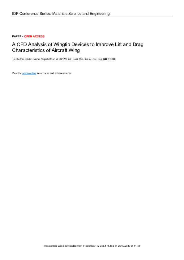 (PDF) A CFD Analysis of Wingtip Devices to Improve Lift and Drag ...