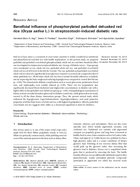 (PDF) Beneficial influence of phosphorylated parboiled dehusked red ...