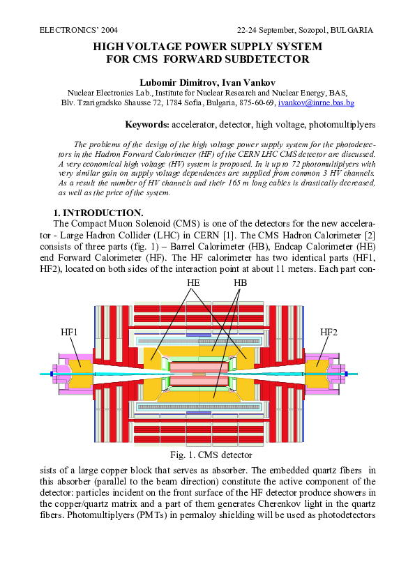 (PDF) High Voltage Power Supply System for CMS Forward Subdetector