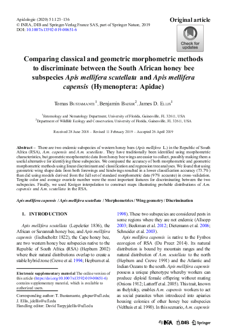 (PDF) Comparing classical and geometric morphometric methods to ...