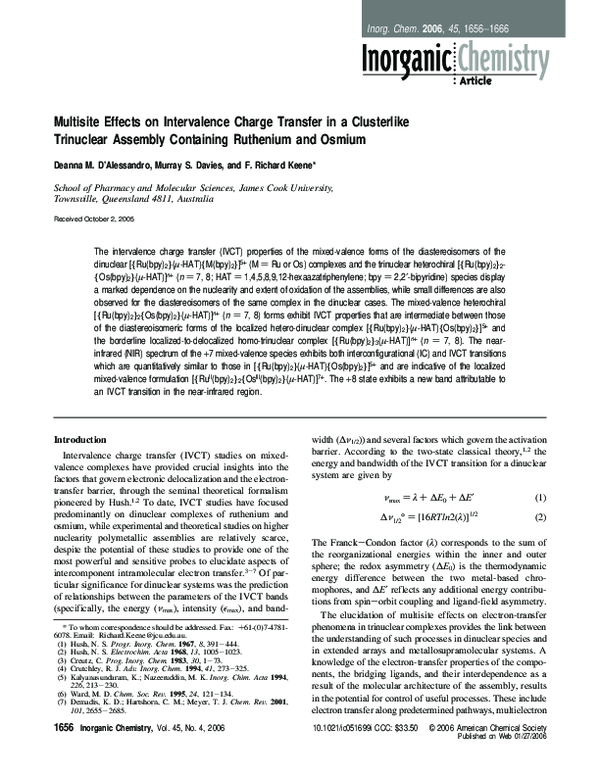 (PDF) Multisite Effects on Intervalence Charge Transfer in a ...