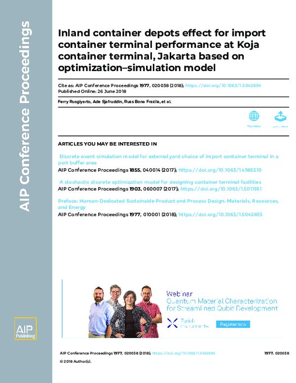 (PDF) Inland container depots effect for import container terminal performance at Koja container ...
