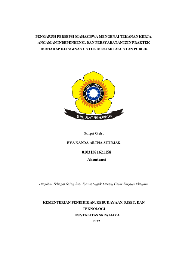 (DOC) PENGARUH PERSEPSI MAHASISWA MENGENAI TEKANAN KERJA eva nanda ...