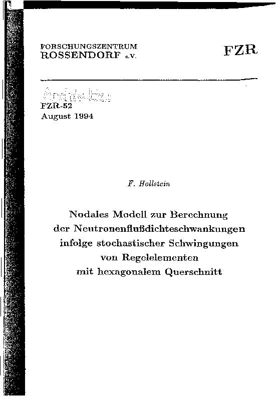 (PDF) Nodales Modell zur Berechnung der Neutronenflußdichteschwankungen ...
