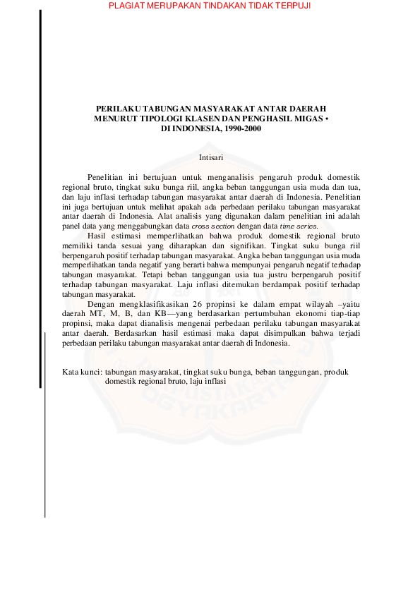 (PDF) Perilaku tabungan masyarakat antar daerah menurut tipologi klasen ...