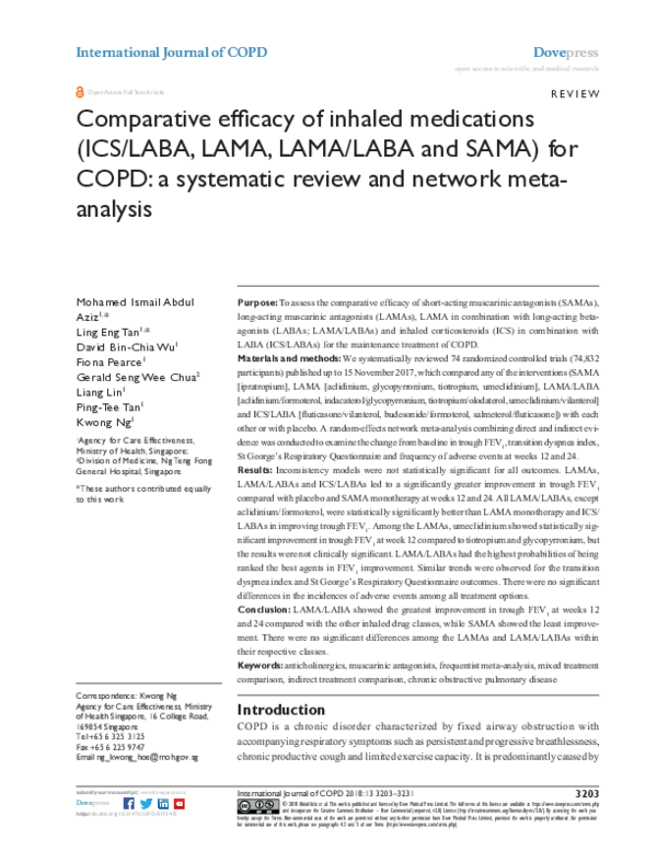 (PDF) Comparative efficacy of inhaled medications (ICS/LABA, LAMA, LAMA ...