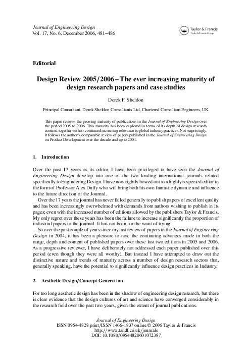 (PDF) Design Review 2005/2006—The ever increasing maturity of design ...