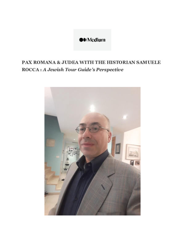 (PDF) PAX ROMANA & JUDEA WITH THE HISTORIAN SAMUELE ROCCA : A Jewish ...