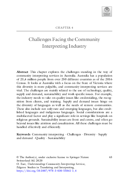 (PDF) Challenges Facing the Community Interpreting Industry