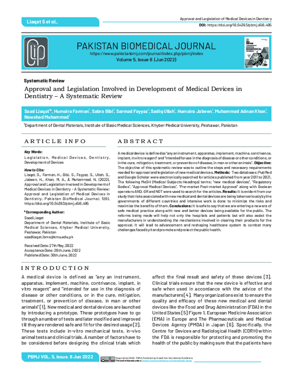 (PDF) PAKISTAN BIOMEDICAL JOURNAL