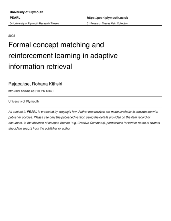 (PDF) Formal concept matching and reinforcement learning in adaptive information retrieval