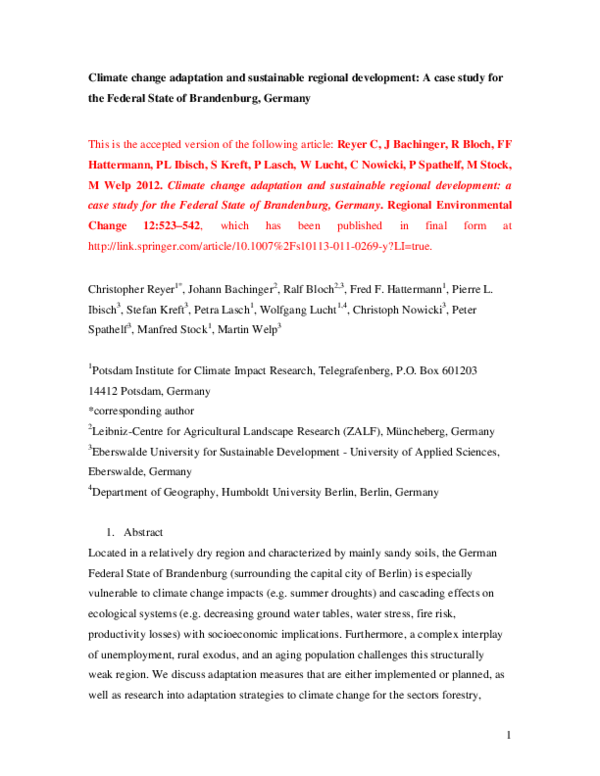 (PDF) Climate change adaptation and sustainable regional development: a ...