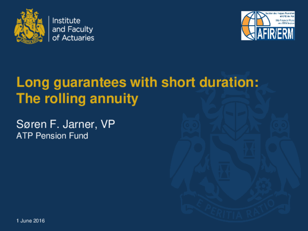 (PDF) Long guarantees with short duration: the rolling annuity