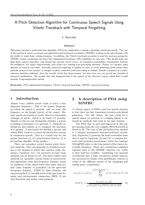 (PDF) A Pitch Detection Algorithm for Continuous Speech Signals Using ...
