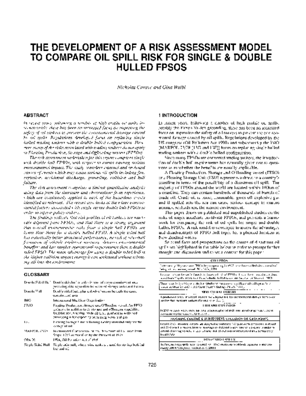 (PDF) The Development of a Risk Assessment Model to Compare Oil Spill ...