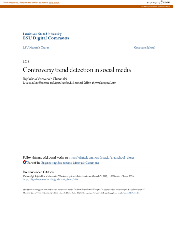 (PDF) Controversy trend detection in social media