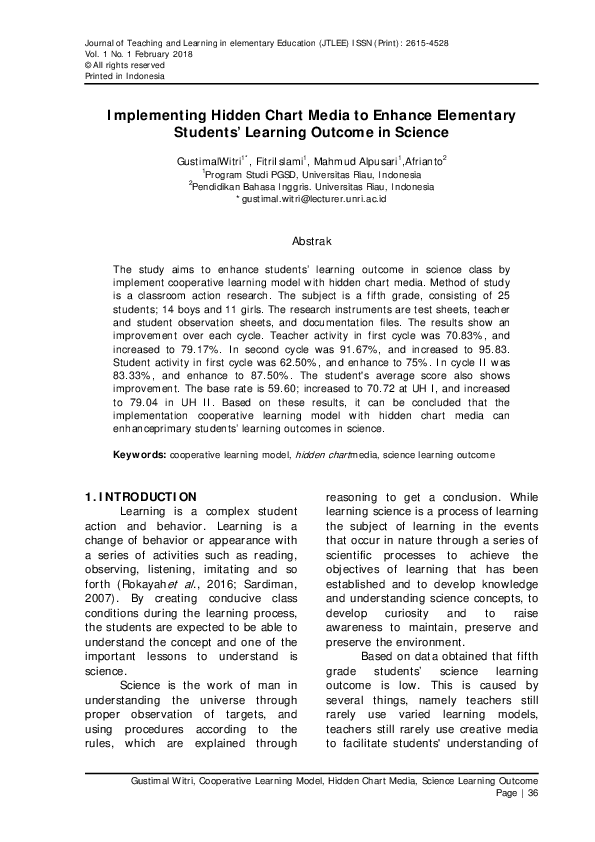 (PDF) Implementing Hidden Chart Media to Enhance Elementary Students’ Learning Outcome in ...