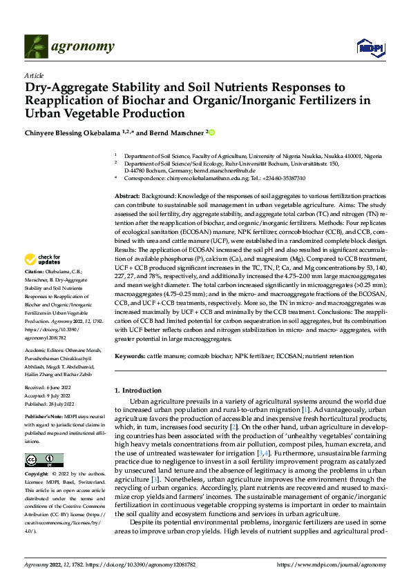 (PDF) Dry-Aggregate Stability and Soil Nutrients Responses to ...