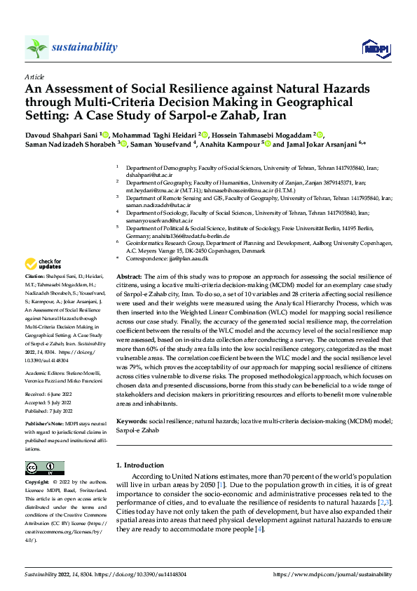 (PDF) An Assessment of Social Resilience against Natural Hazards ...